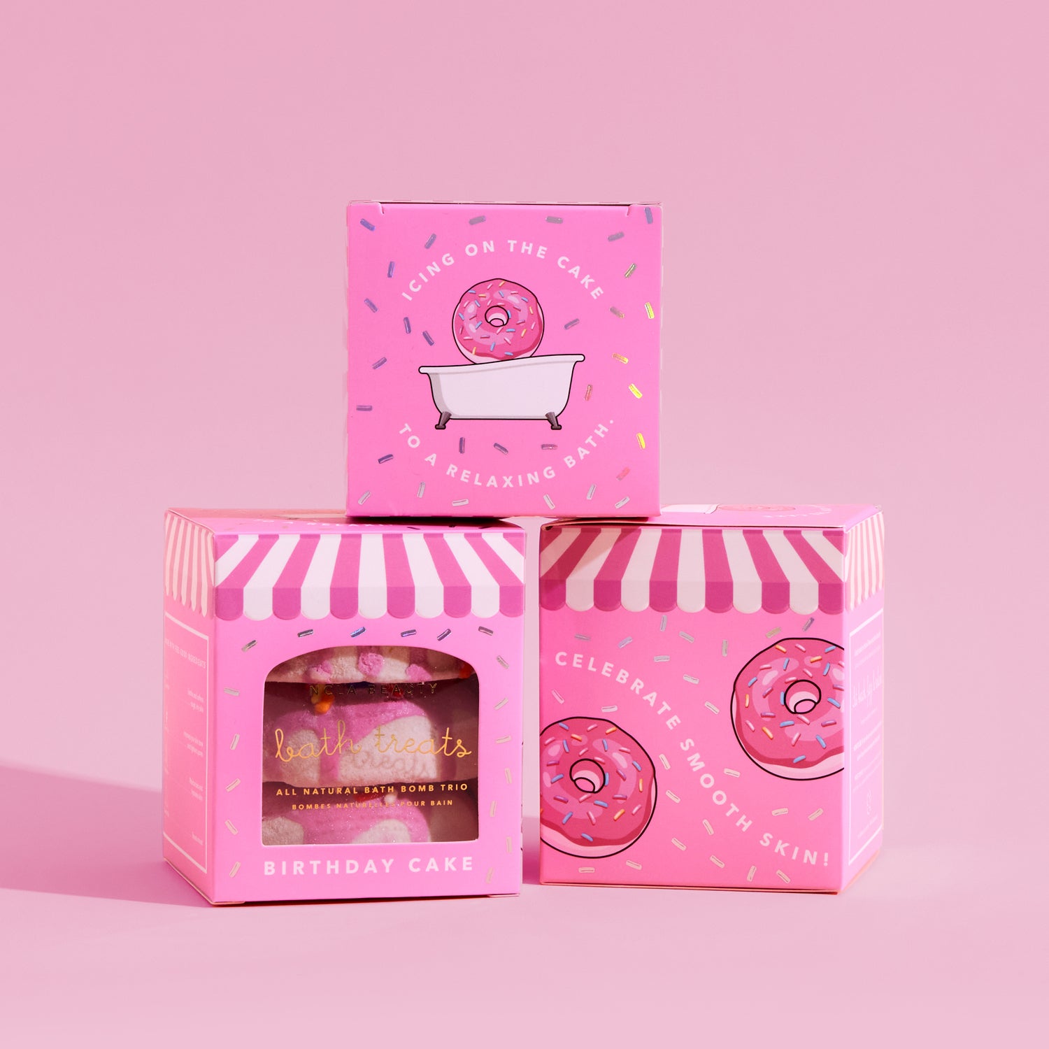 Birthday Cake Bath Treats (3 pc bath bomb set) – NCLA Beauty