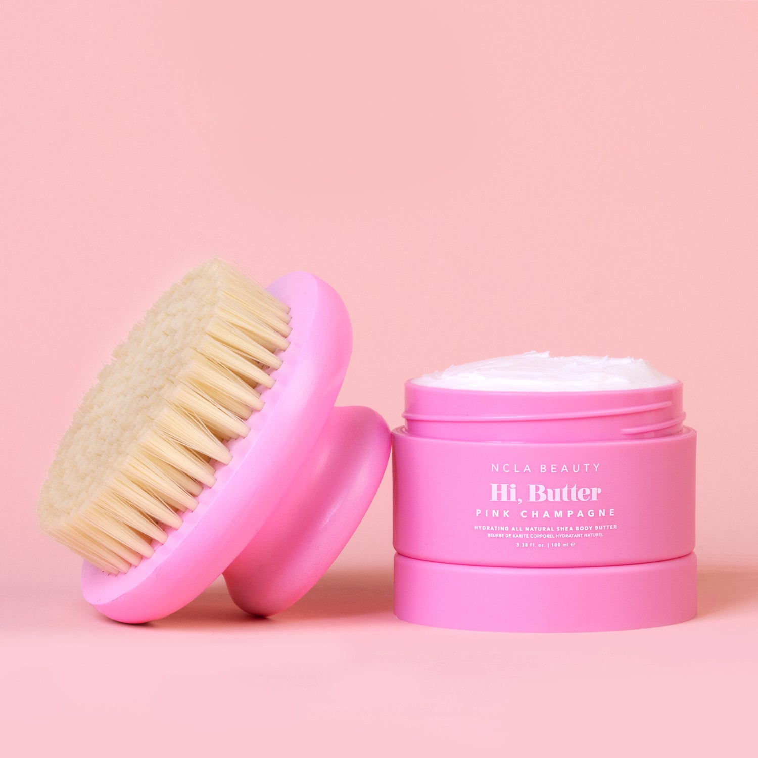 Buff & Butter Dry Brush + Body Butter Set - Pink Champagne – NCLA Beauty